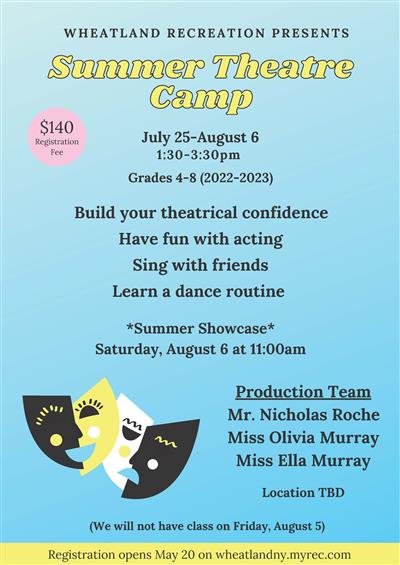 Wheatland Recreation: Summer Theatre Program